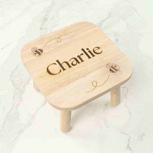 Personalized Step Stool for Baby & Kids Gift: Bees | Sturdy Rubber Wood ...
