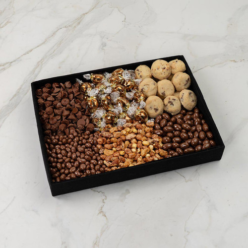 Gourmet Food Gift Basket with Premium Chocolates, Nuts & Cookies: Tray (M)