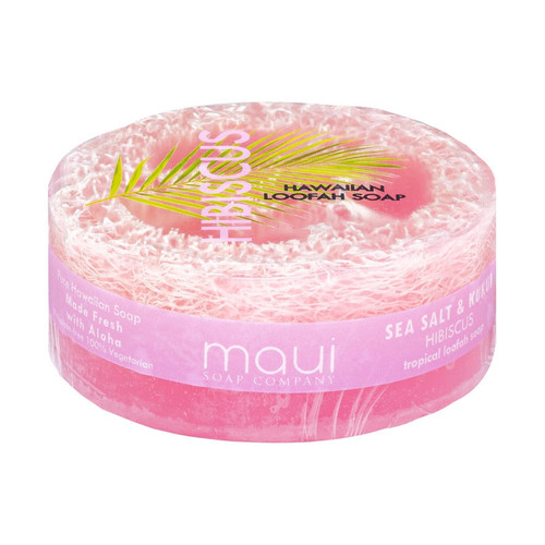 Maui Soap Company Sea Salt & Kukui Exfoliating Loofah Soap 4.75oz ...