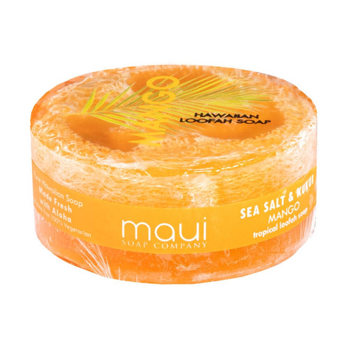 Maui Soap Company Sea Salt & Kukui Exfoliating Loofah Soap 4.75oz ...