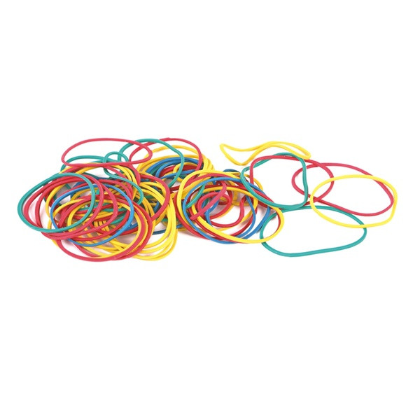 Bag of Assorted Coloured Rubber Bands 100g - Stationery Wholesale