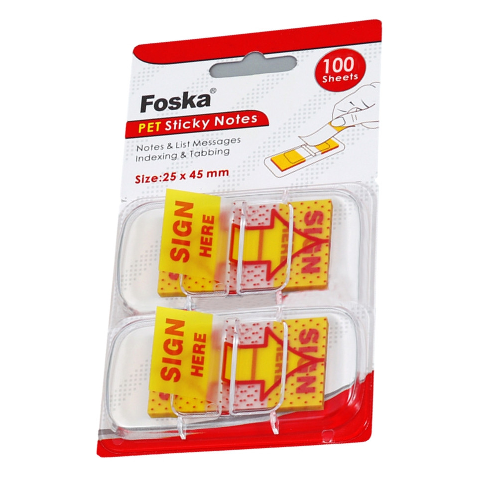 Pack of 100 "Sign Here" Sticky Index - Stationery Wholesale