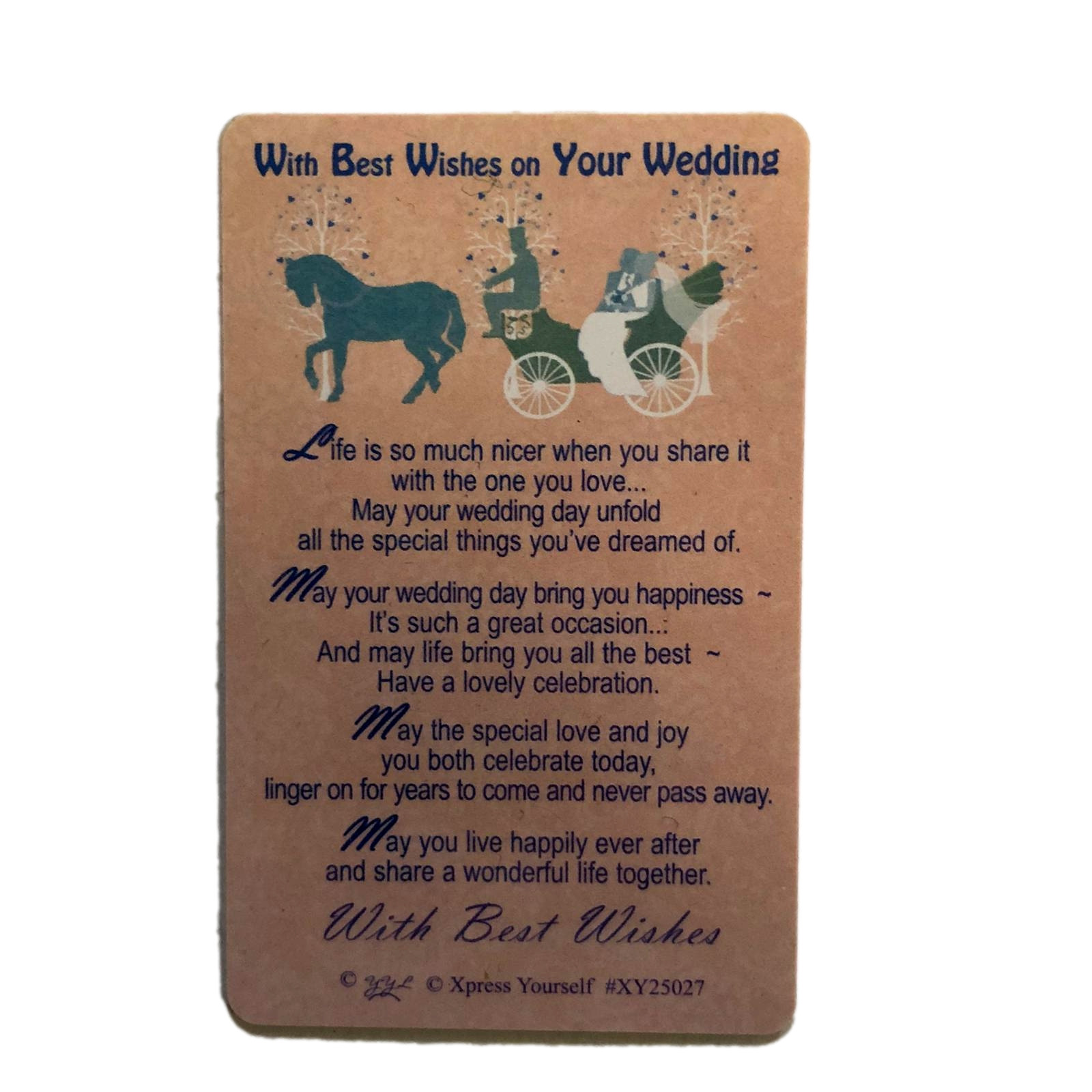 Good Luck Keepsake Card With Best Wishes On Your Wedding - Stationery ...