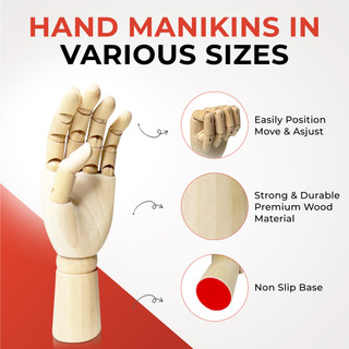 12" Wooden Right Hand Manikin