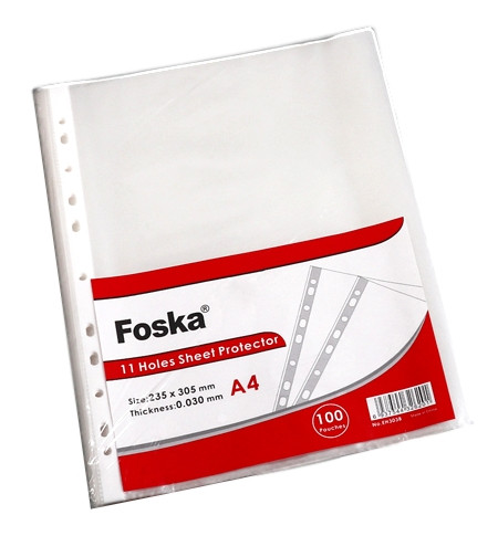 100 A4 Punched Pocket Clear Sleeves - Stationery Wholesale