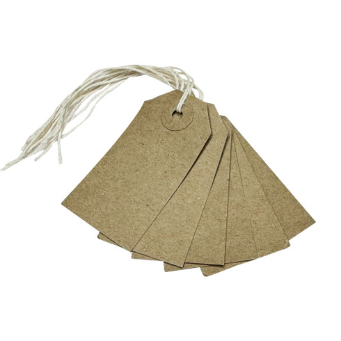 Box of 1000 Brown Buff Strung Tags 54mm x 30mm - Stationery Wholesale