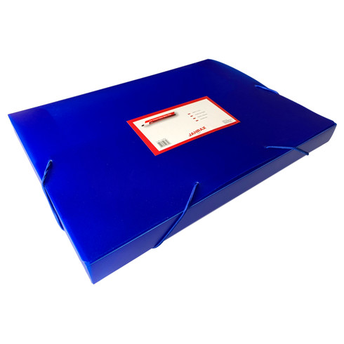 A4 Clearview Blue Box File with Elastic Closure - Stationery Wholesale