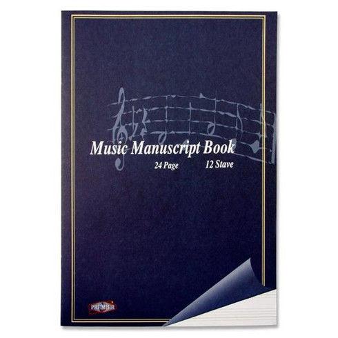 Music Manuscript Book 24 Pages 12 Stave by Premier - Stationery Wholesale