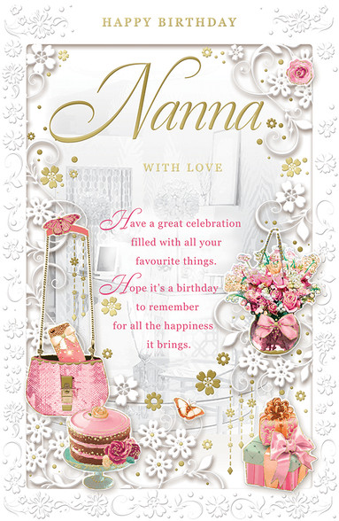 Happy Birthday Nanna Opacity Card - Stationery Wholesale