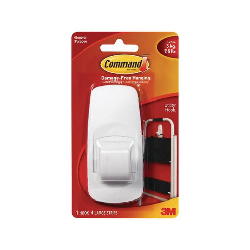 3M Command Adhesive Jumbo Hook With Command Strips - Stationery Wholesale