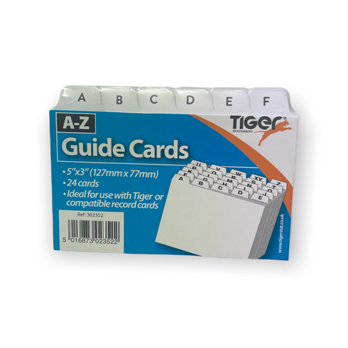 5" x 3" A - Z Guide Cards Tabs 24 Cards - Stationery Wholesale