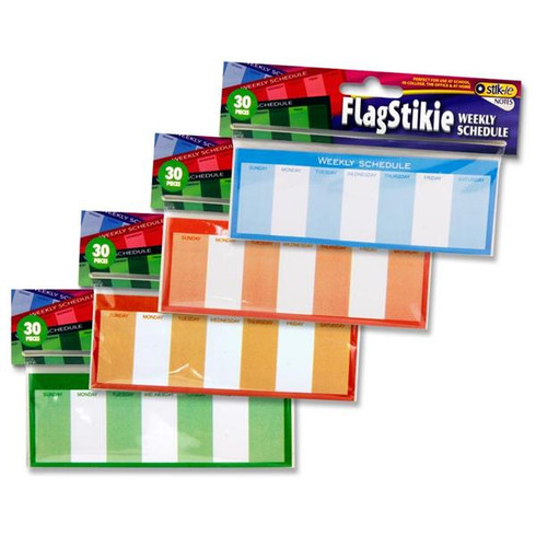 30 Sheets Flagstickie Weekly Schedule Stickey Notes - Stationery Wholesale