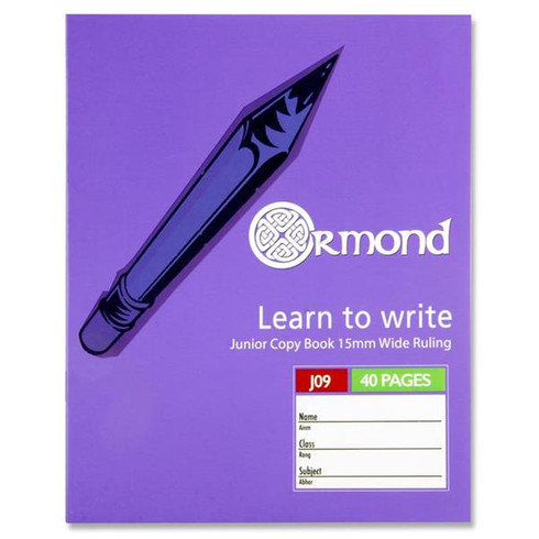 40 Pages J09 Junior Learn to Write Copy Book by Ormond - Stationery ...
