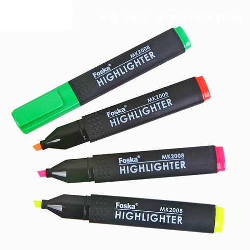 Pack of 12 Slim Yellow Chisel Point Highlighters - Stationery Wholesale