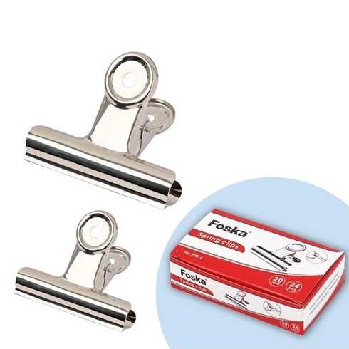 Pack of 12 Metal 63mm Spring Binding Grip Clips - Stationery Wholesale