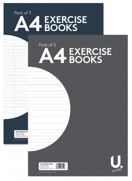 Pack of 3 32 Pages A4 Lined Exercise Books - Stationery Wholesale