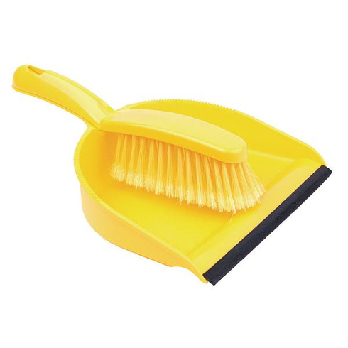 Yellow Dustpan and Brush Set - Stationery Wholesale