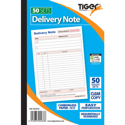 A5 50 Sets Carbonless Delivery Book - Stationery Wholesale