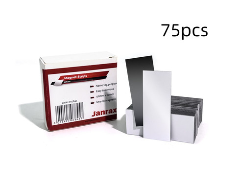 Pack of 75 White Magnetic Strip Name Tag Labels - Stationery Wholesale