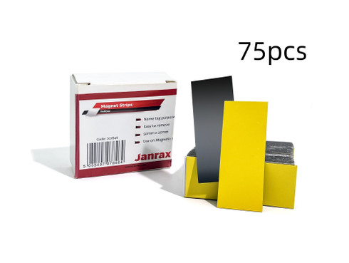 Pack of 75 Yellow Magnetic Strip Name Tag Labels - Stationery Wholesale