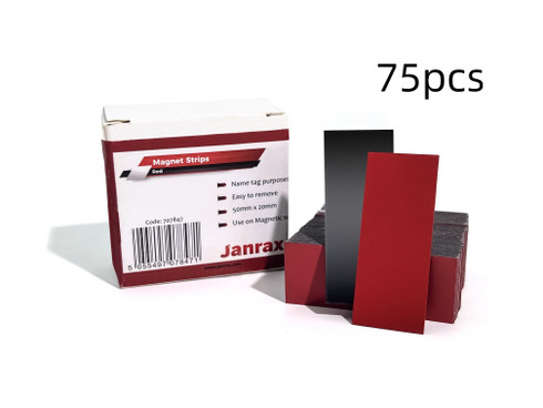 Pack of 75 Red Magnetic Strip Name Tag Labels - Stationery Wholesale