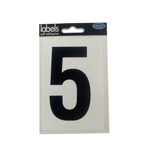 Number 5 Self Adhesive Wheelie Bin Label - Stationery Wholesale