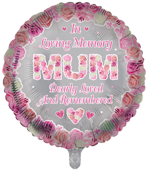 In Loving Memory of Mum Round Remembrance Balloon - Stationery Wholesale