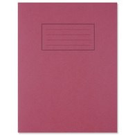 9"x7" Red Exercise Book - Lined with Margin - Stationery Wholesale