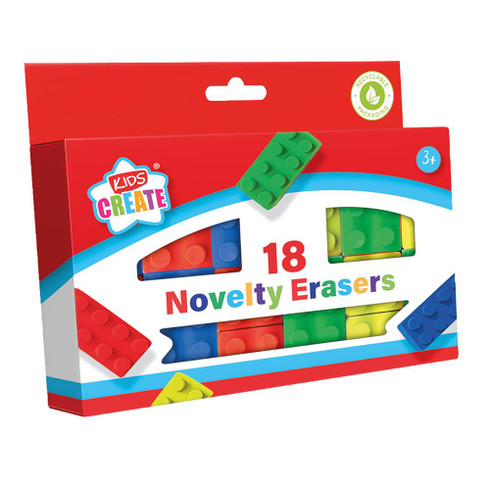 Pack of 18 Novelty Brick Erasers - Stationery Wholesale