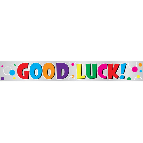 12ft Long Fold Foil Colorful Good Luck Banner - Stationery Wholesale
