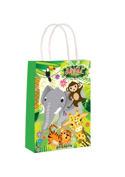 Jungle Animal Paper Party Bag with Handles - Stationery Wholesale