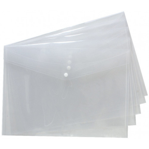 Pack of 5 A3 Clear Document Wallets - Stationery Wholesale