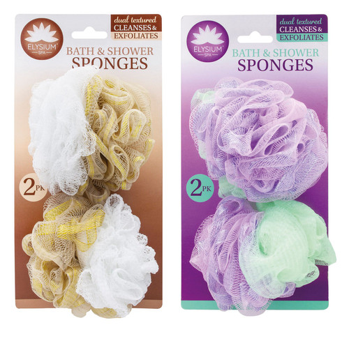Pack of 2 Bath & Shower Net Sponge 50g by Elysium Spa - Stationery ...