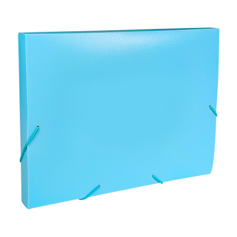 Pastel Blue A4 Elastic Closure Box File - Stationery Wholesale
