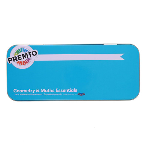9 Piece Printer Blue Maths Set By Premto - Stationery Wholesale