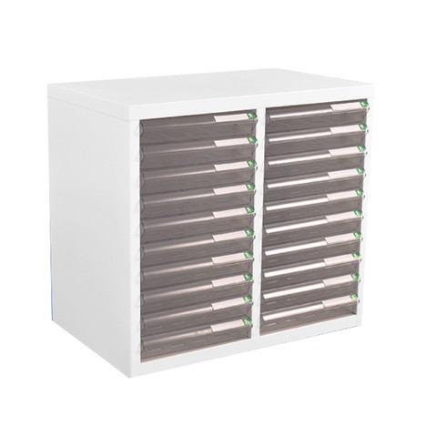 20 Slim Drawer Filing Cabinet with Clear Drawers - Stationery Wholesale