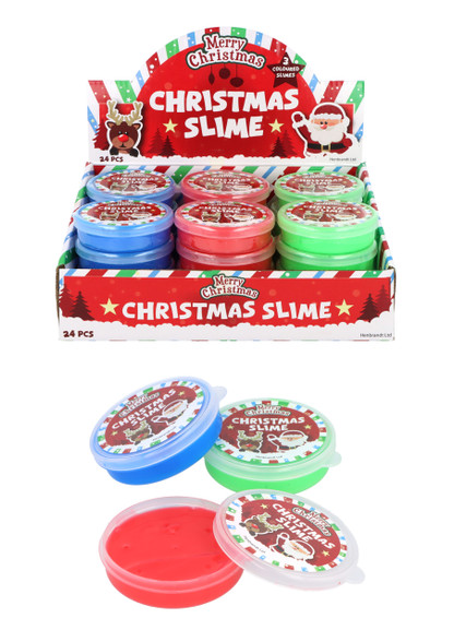 Box of 24 Christmas Slime Tubs 40g - Stationery Wholesale