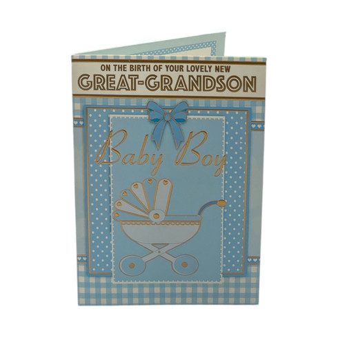 On Birth Of New Baby Great Grandson Traditional Design Congratulations ...