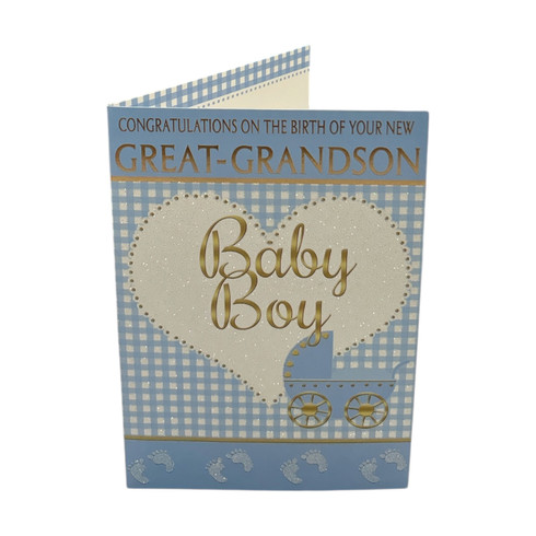 Birth Of New Baby Great Grandson Traditional Design Congratulations ...
