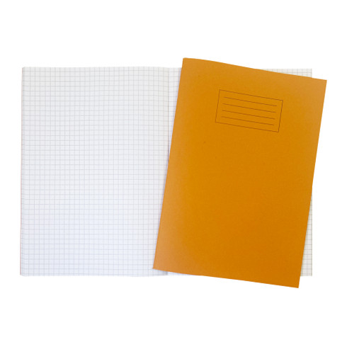Janrax A4 Orange 80 Page 7mm Squared Paper Exercise Book WF Paper with ...