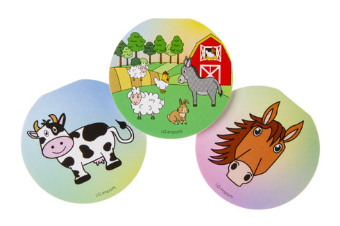 Single Round Farm Animals Design Notebook 8cm - Stationery Wholesale