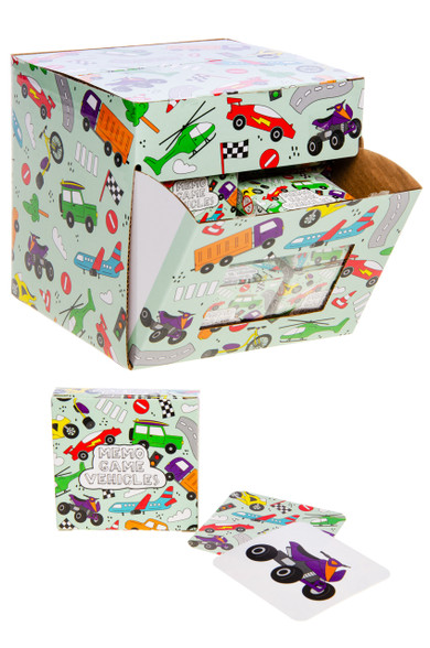 Box of 60 Vehicles Mini Memory Games 28 Cards - Stationery Wholesale