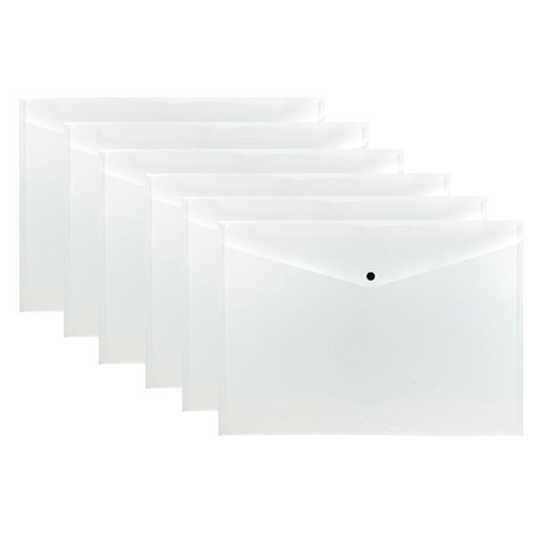 Pack of 20 Janrax A3 Clear Document Wallets - Button Stud Folder ...