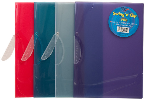 Box of 30 Swing & Clip Files A4 Assorted Colours - Stationery Wholesale