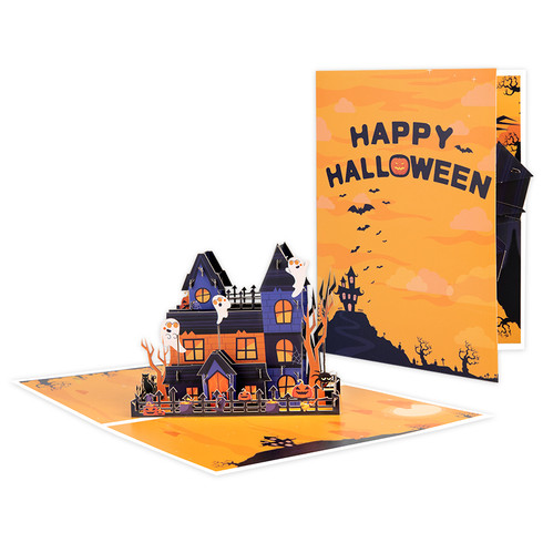 House of Horrors 3D Pop Up Halloween Card - Stationery Wholesale