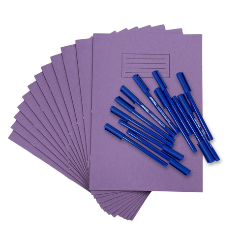 Set of 12 A4 Handwriting Books with 12 Blue Handwriting Pens ...