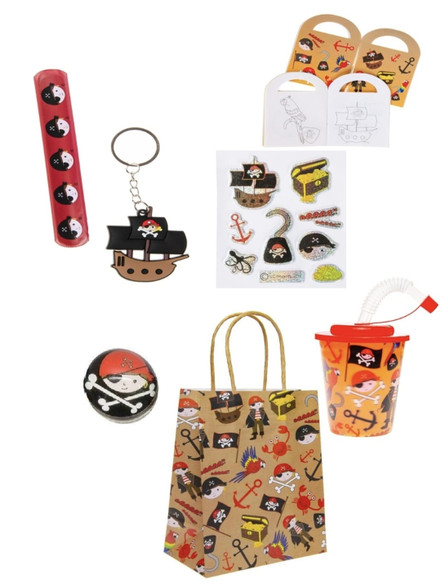 Pre Filled Pirate Theme Kids Party Favour Bag – Gift Bag with Reusable ...