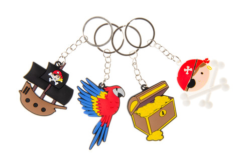 Pack of 6 Pirate Theme Keychains - Stationery Wholesale