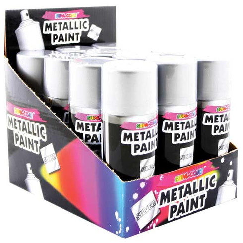 Metallic Silver Lacquer Spray Paint 110ml - Stationery Wholesale