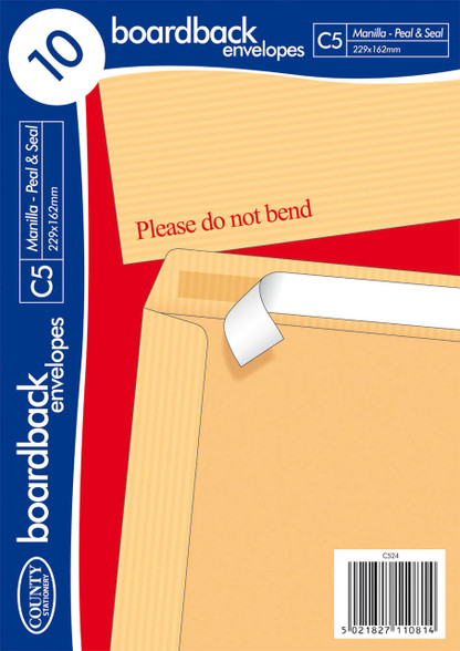 Pack of 10 C5 Board Back Envelopes - Stationery Wholesale